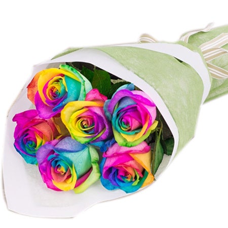 1/2 Dozen Rainbow Roses Bouquet | Floraltology